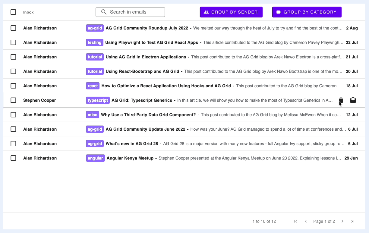 Building an Email Client with AG Grid