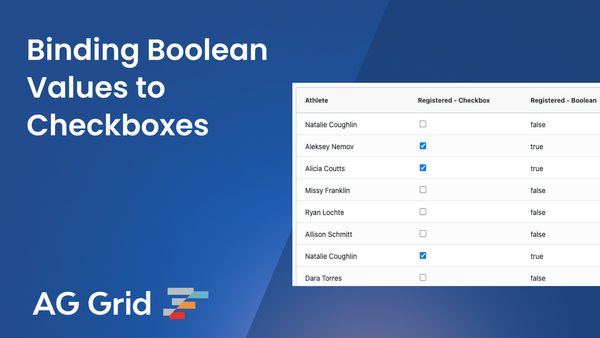 How to use checkboxes for boolean data with ag-Grid